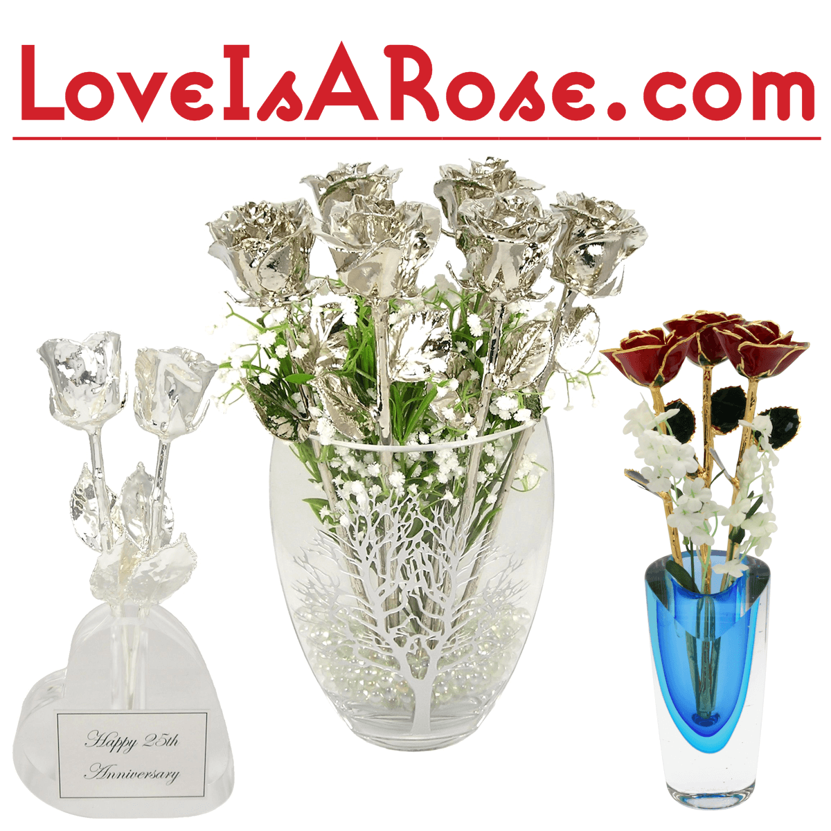 Rose & Vase Sets: Love Is A Rose